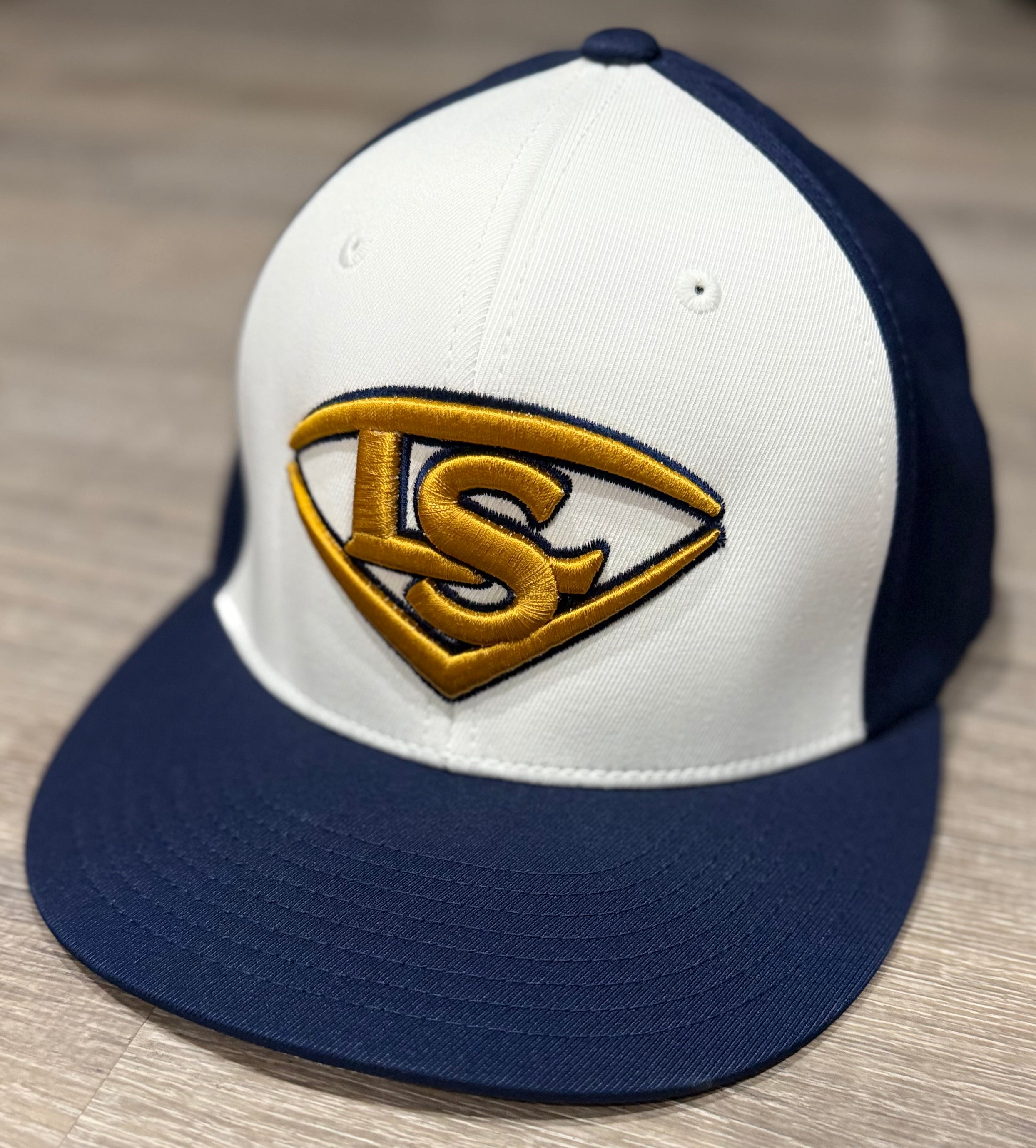 Louisville Slugger Performance Flexfit - White/Navy/Old Gold – Red Athlete