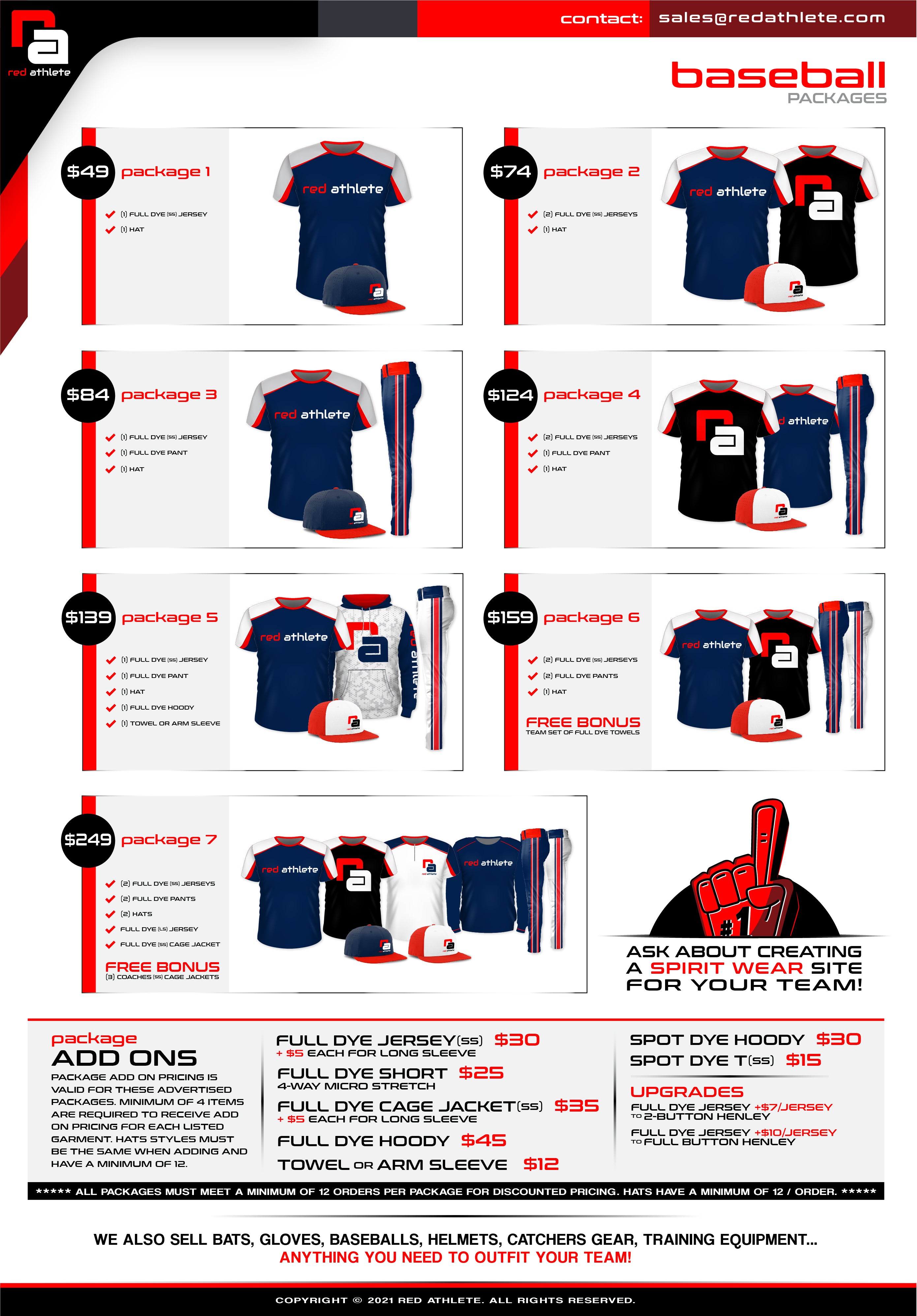 Baseball Packages – Red Athlete